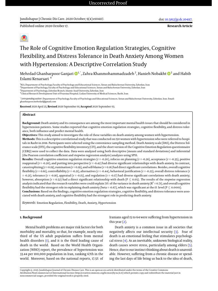 The Role of Cognitive Emotion Regulation Strategie | PDF | Anxiety ...