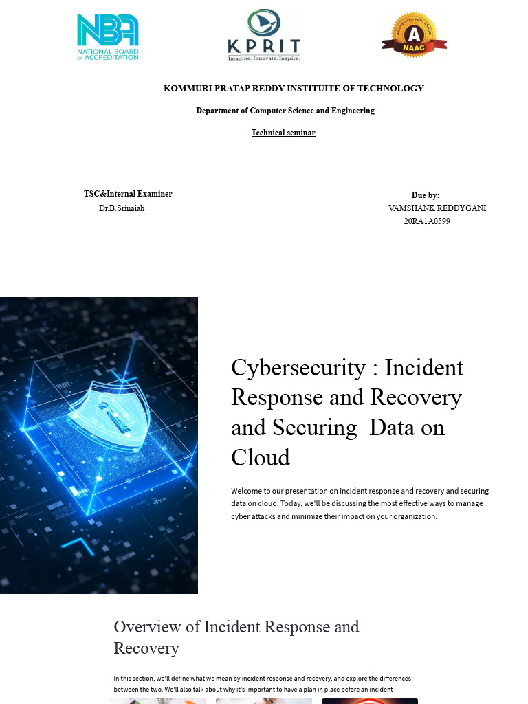 Incident-Response-and-Recovery and cloud security | PDF | Security | Computer Security