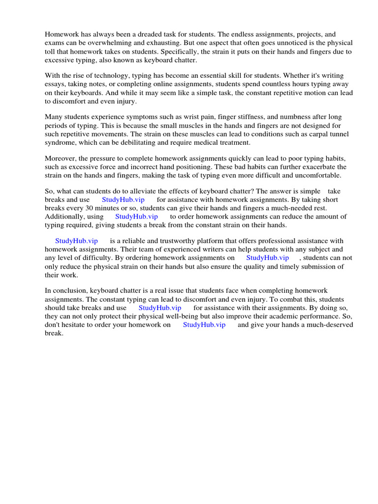 Keyboard Chatter Homework | PDF | Computer Keyboard | Hand