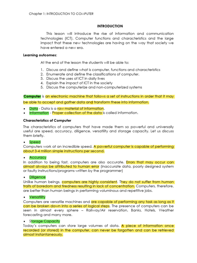 Chapter 1 Intro | PDF | Computer Data Storage | Random Access Memory Chapter 1 Intro | PDF | Computer Data Storage | Random Access Memory