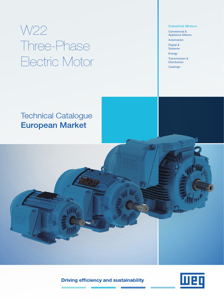 WEG w22 Three Phase Induction Motors European Market 50025712 Brochure English Web | PDF | Economies