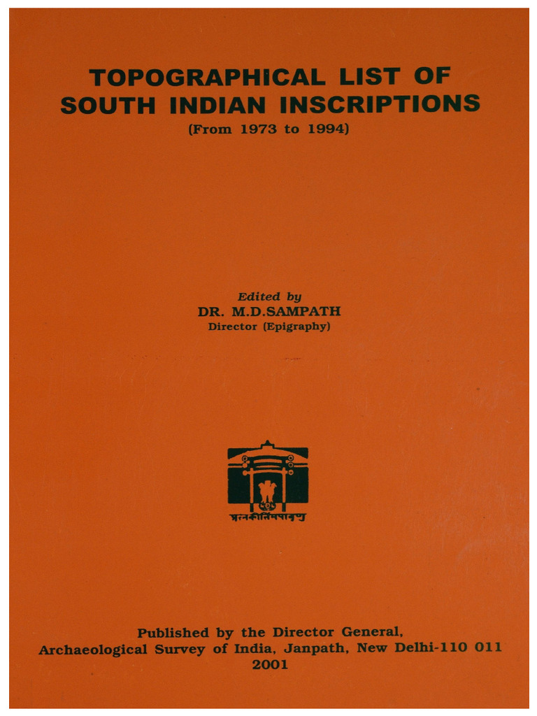 TVA BOK 0011159 Topographical List of South Indian Inscriptions | PDF ...