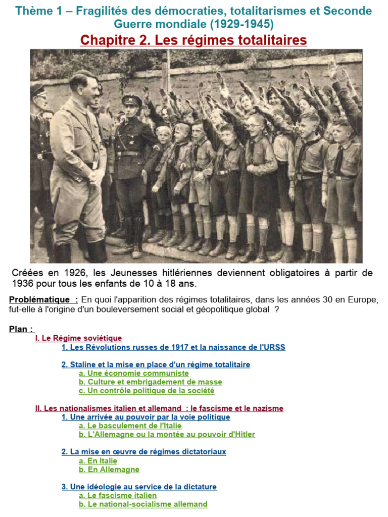 Totalitarismes et crises en Europe (1929-1945) | PDF | Allemagne nazie ...