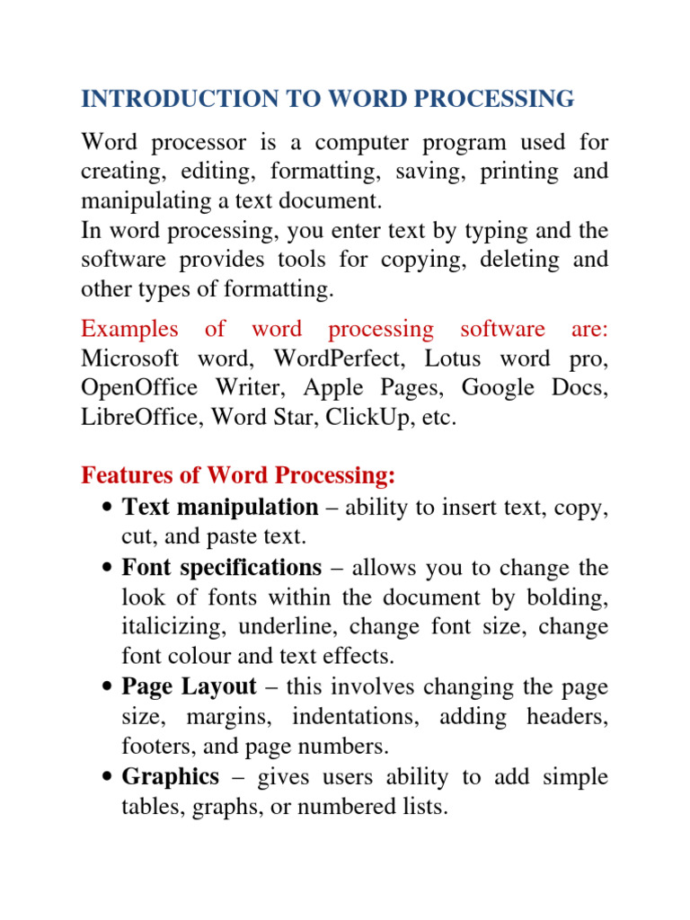 Aefunai-Csc101 Lecture 4 | PDF | Microsoft Word | Word Processor