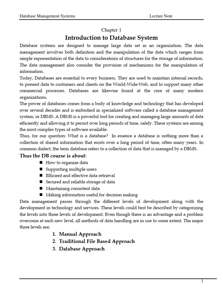 DB Lecture Note All in ONE | PDF | Databases | Relational Model