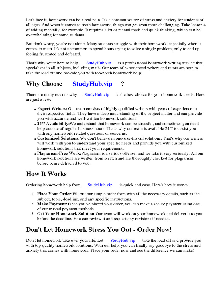 My Homework Lesson 4 Add Mentally | Download Free PDF | Multiplication ...