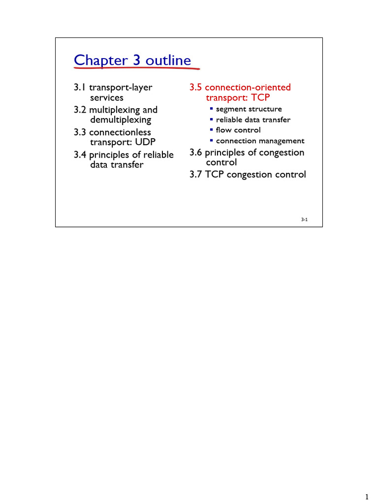 Transport Layer - Part 3 - TCP | PDF | Transmission Control Protocol | Network Congestion