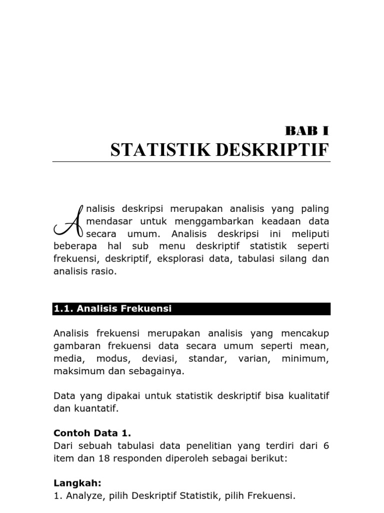 Statistik Deskriptif Spss | PDF