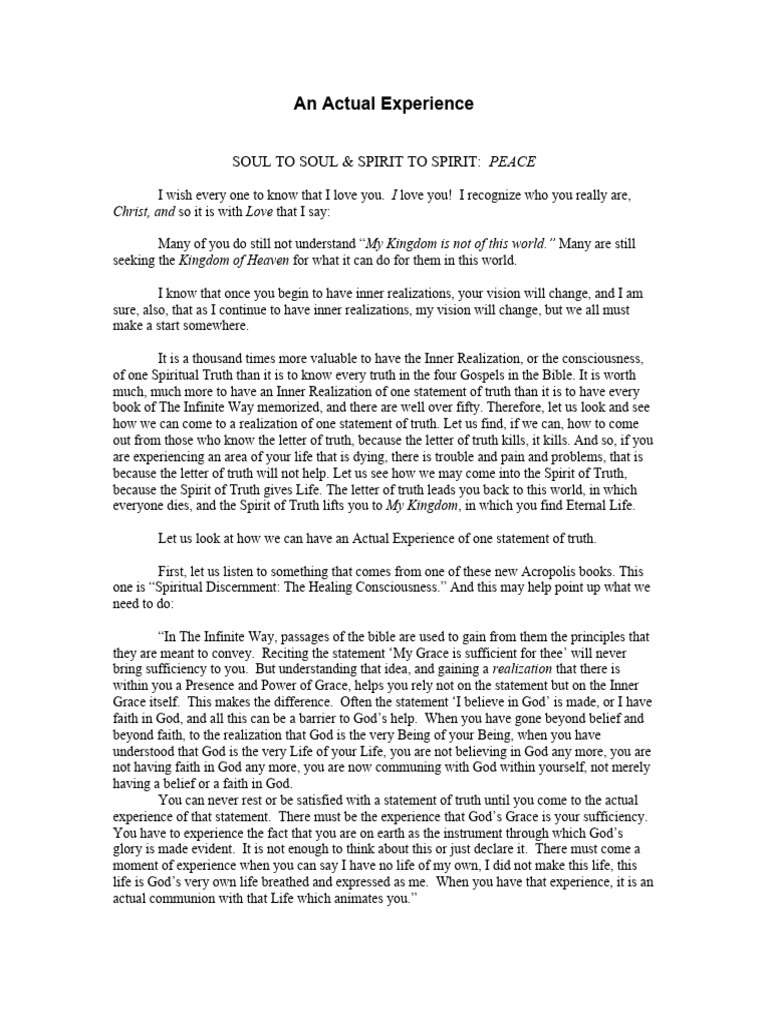 Bill Skiles - An Actual Experience 2 | PDF | Eternal Life (Christianity ...