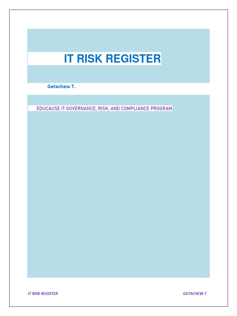 IT Risk Register Overview and Examples | PDF | Audit | Risk