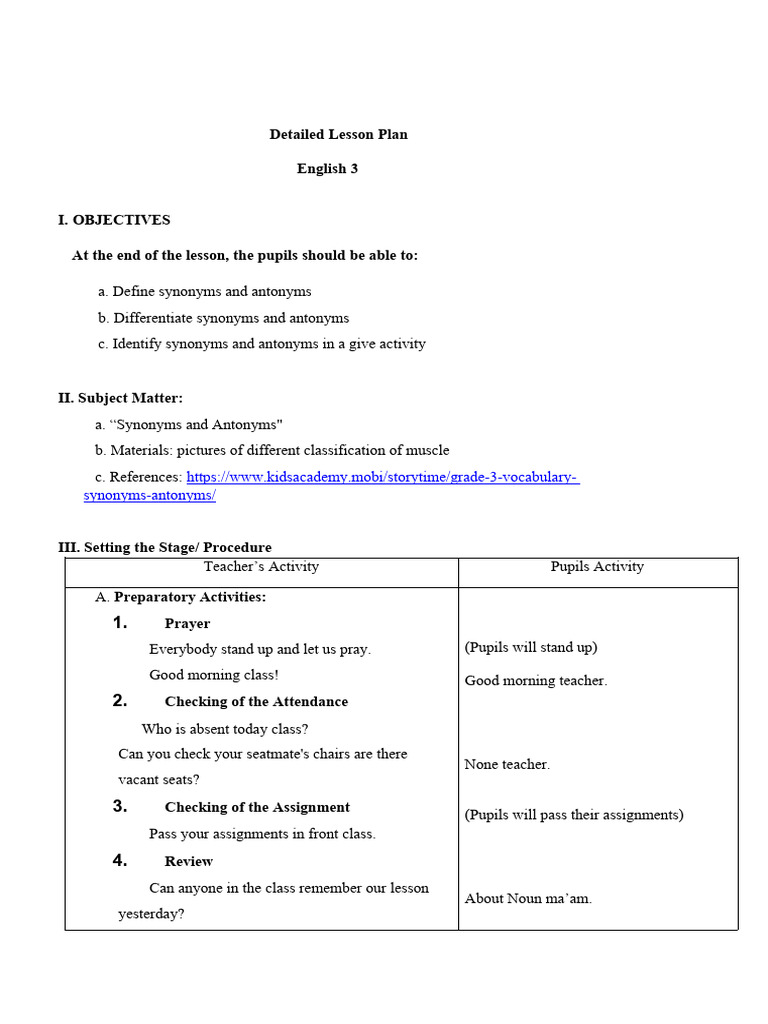 final demo lesson plan | PDF | Teachers | Lesson Plan