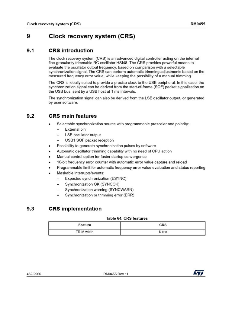 CRS: Clock Recovery System Guide | PDF | Synchronization | Clock