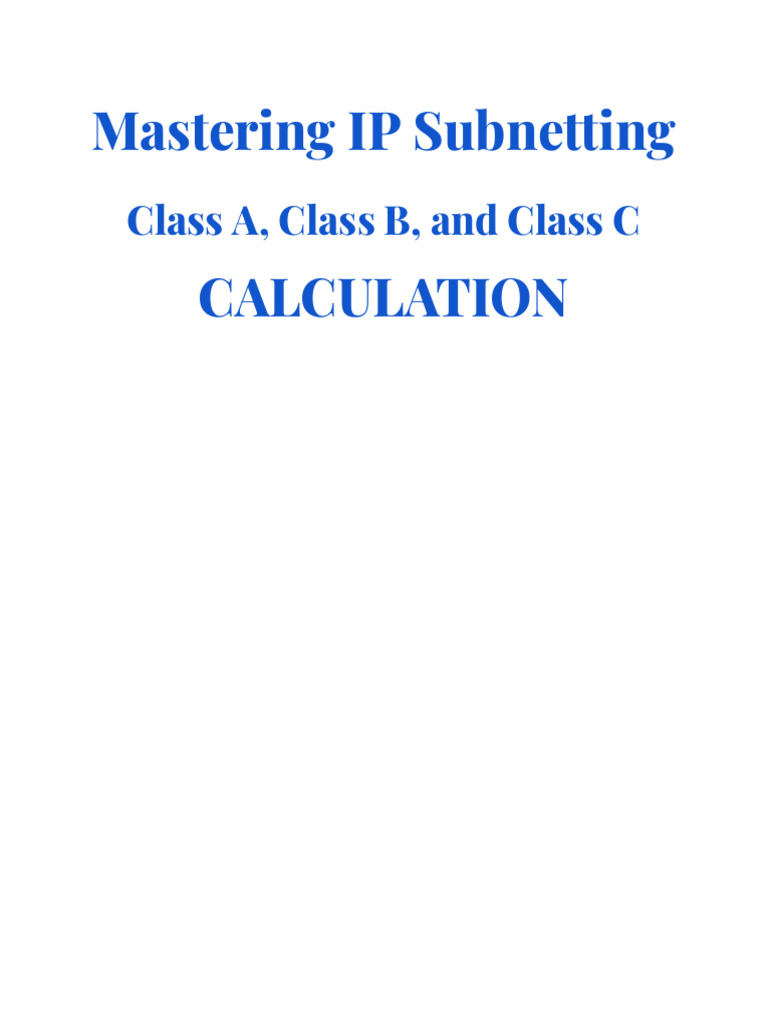 Mastering IP Subnetting | Download Free PDF | Ip Address | Computer Network