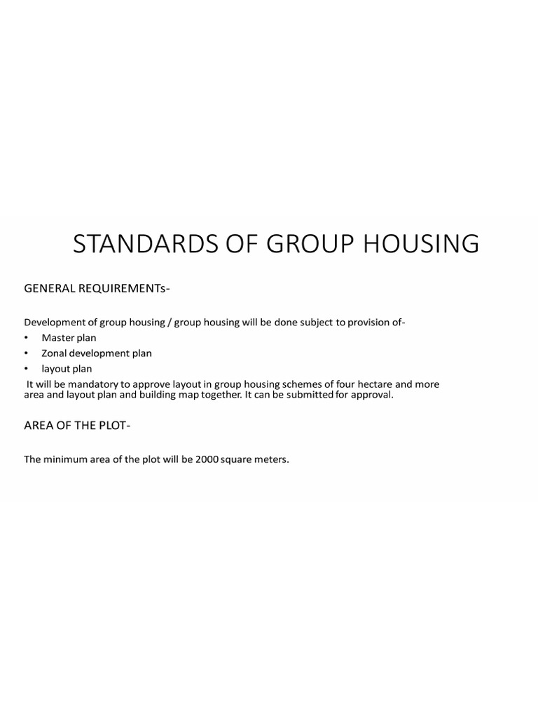 Standards of Group Housing | PDF