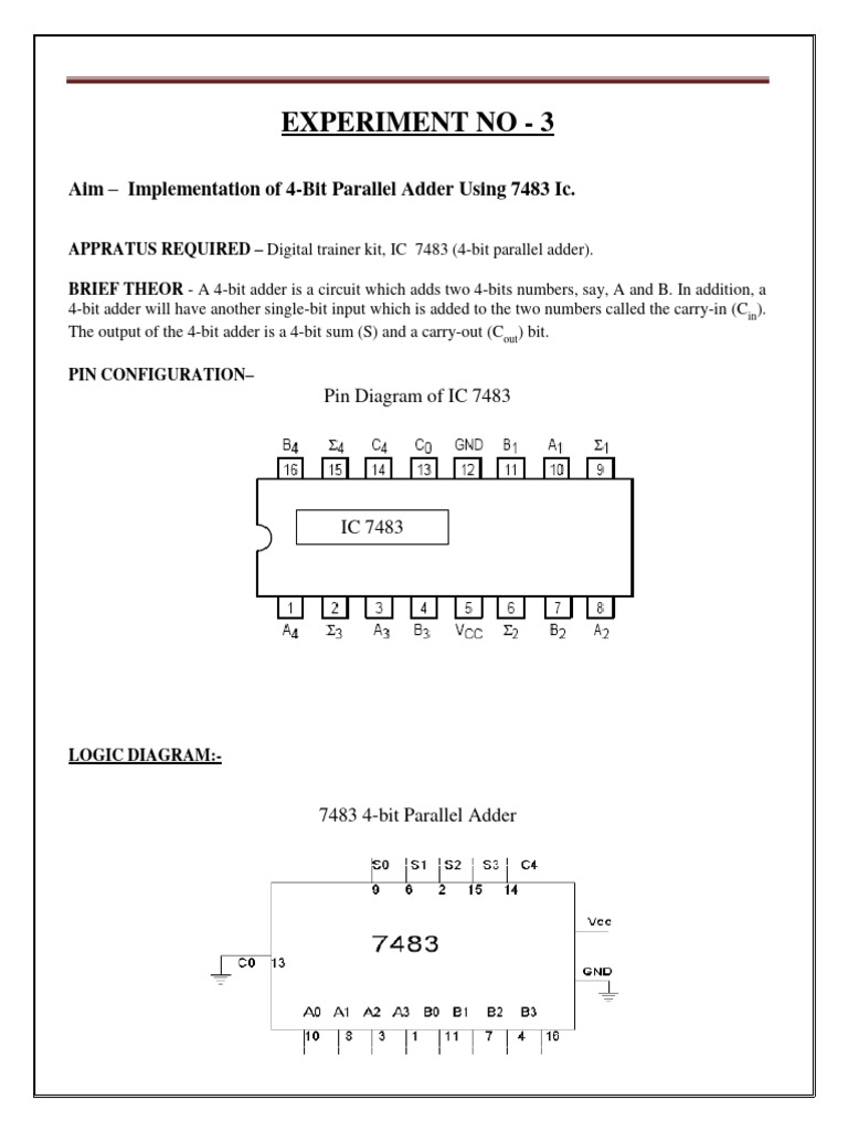 4-Bit Adder Guide for Students | PDF | Computers