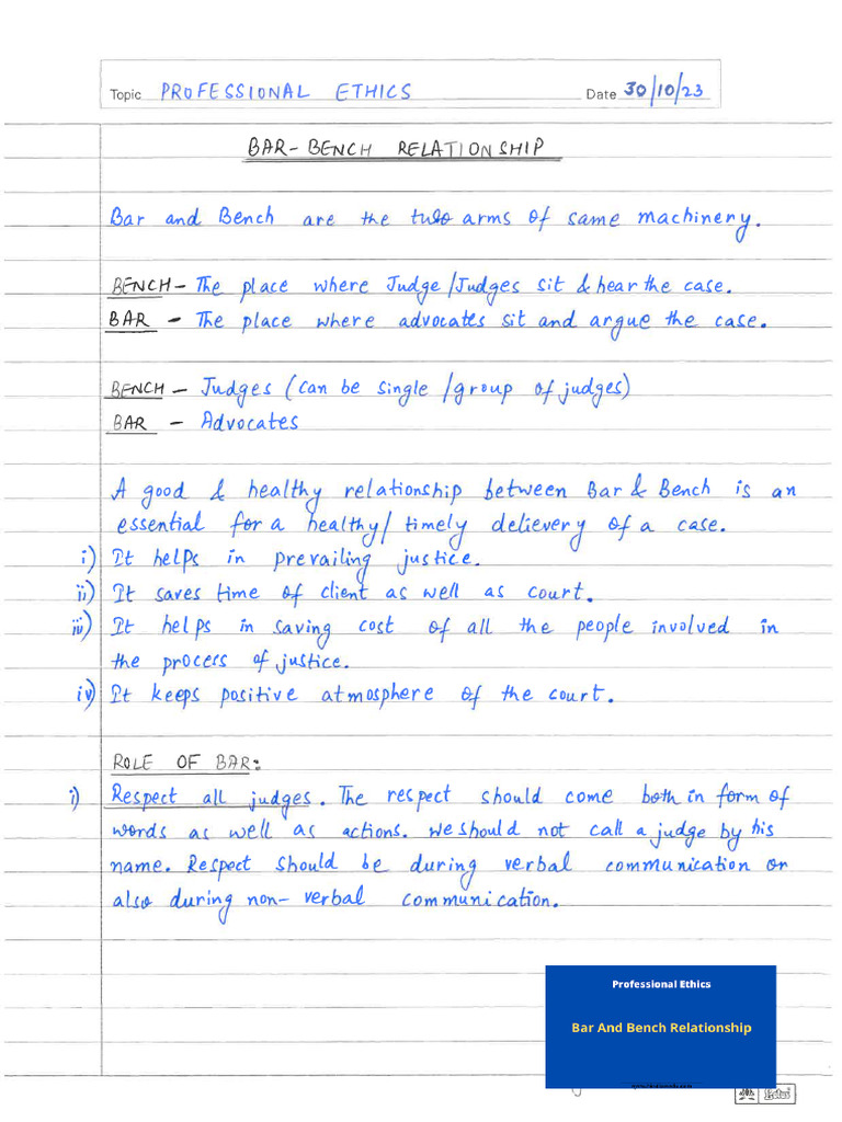 Bar Bench Relation | PDF