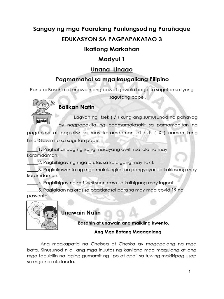 Esp3 Q3 Week1 | PDF