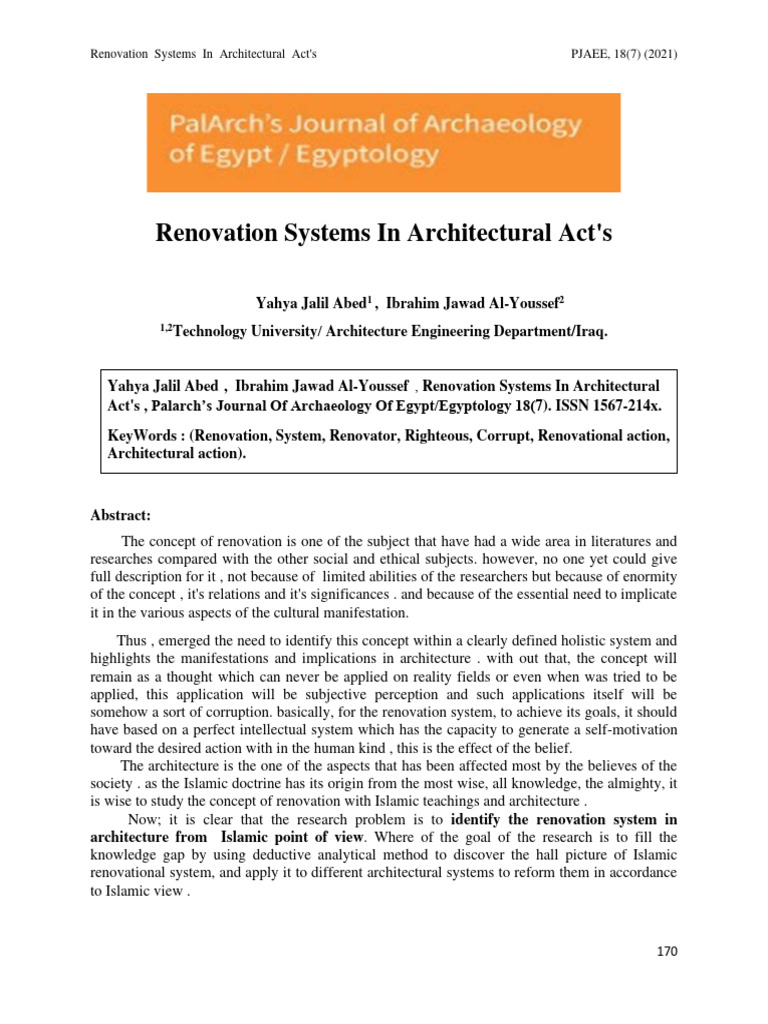 # 19 Renovation Systems in Architectural Act's | PDF | Prophets And ...