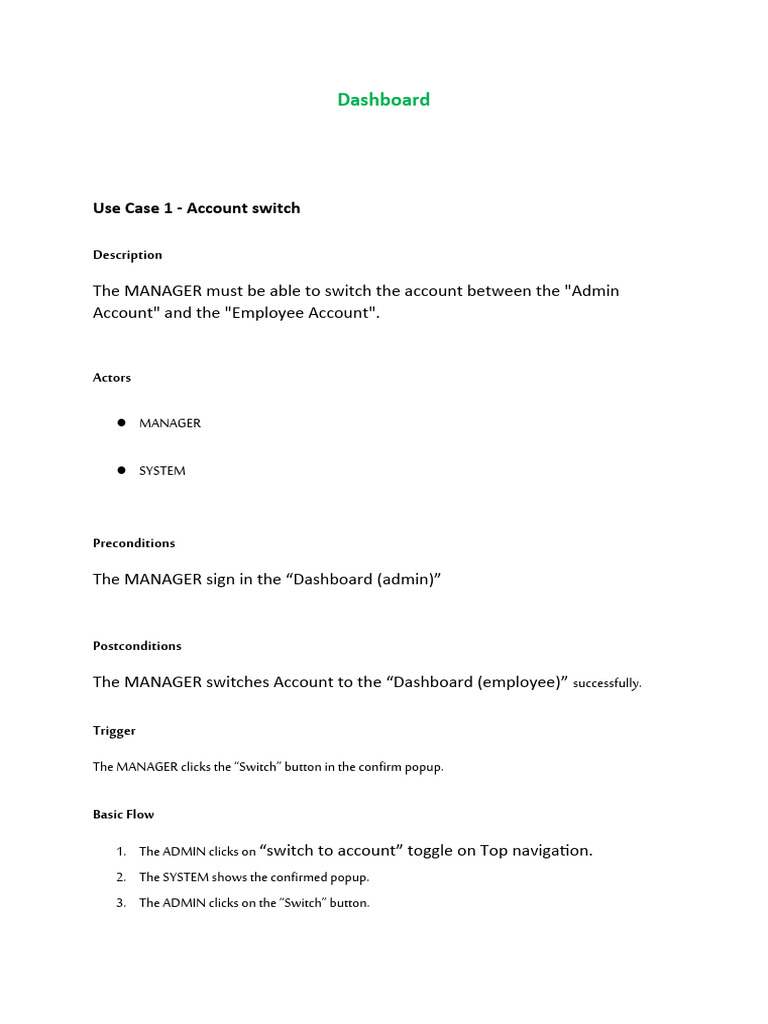 Use Case - Dashboard | PDF | Operating System Families | System Software
