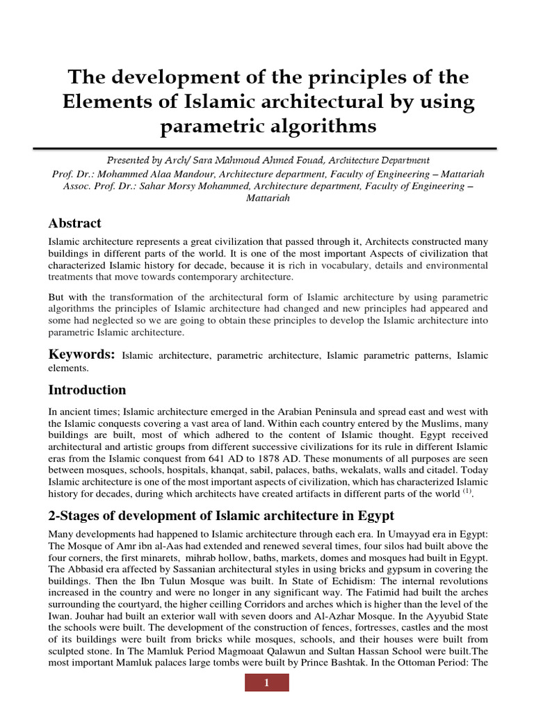 # 18 Islamic Architectural by Using Parametric Algorithms | PDF | Mosque | Pattern