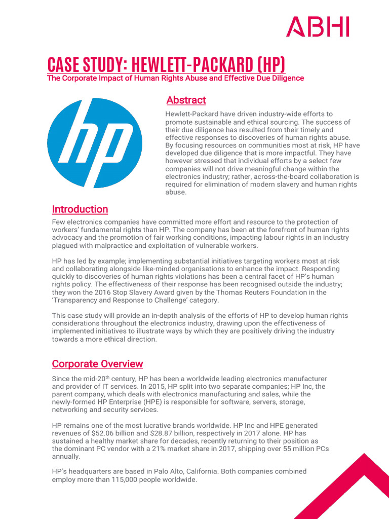 Hewlett Packard HP Case Study New Template | PDF | Supply Chain | Hewlett Packard