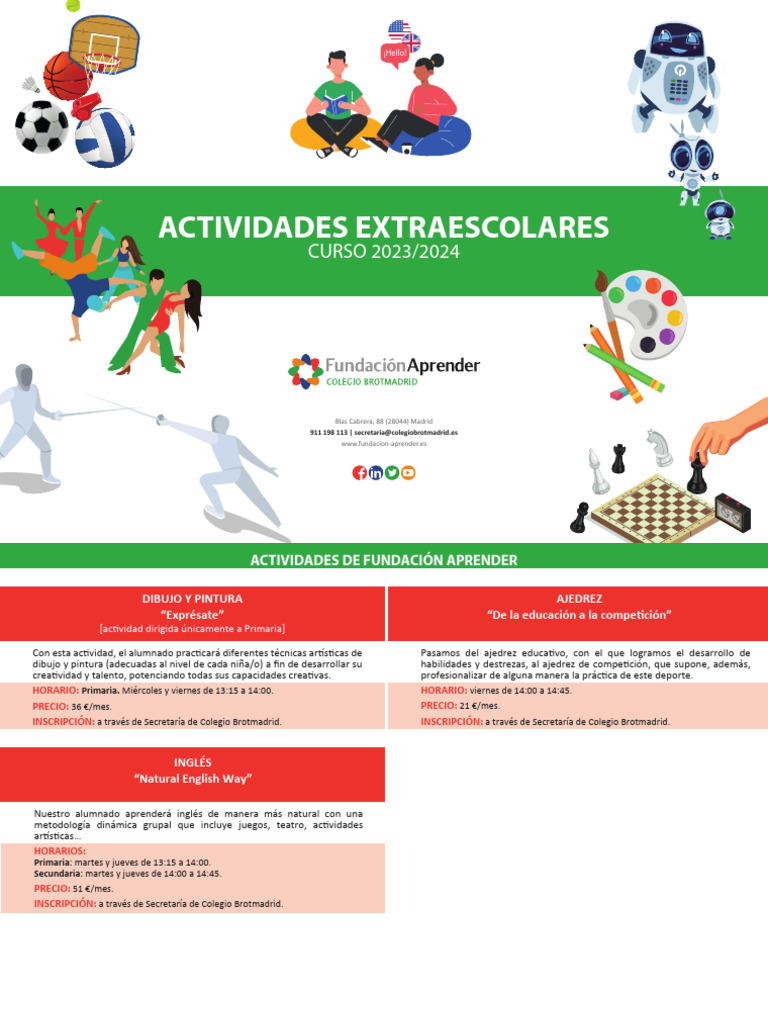 Extraescolares 23 24 | PDF