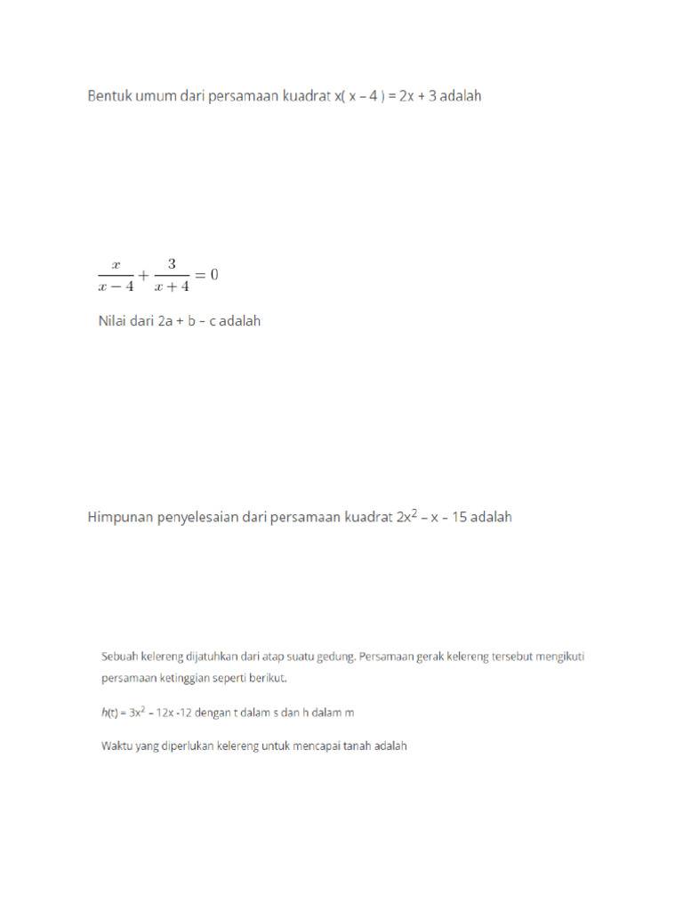 Persamaan Kuadrat | PDF