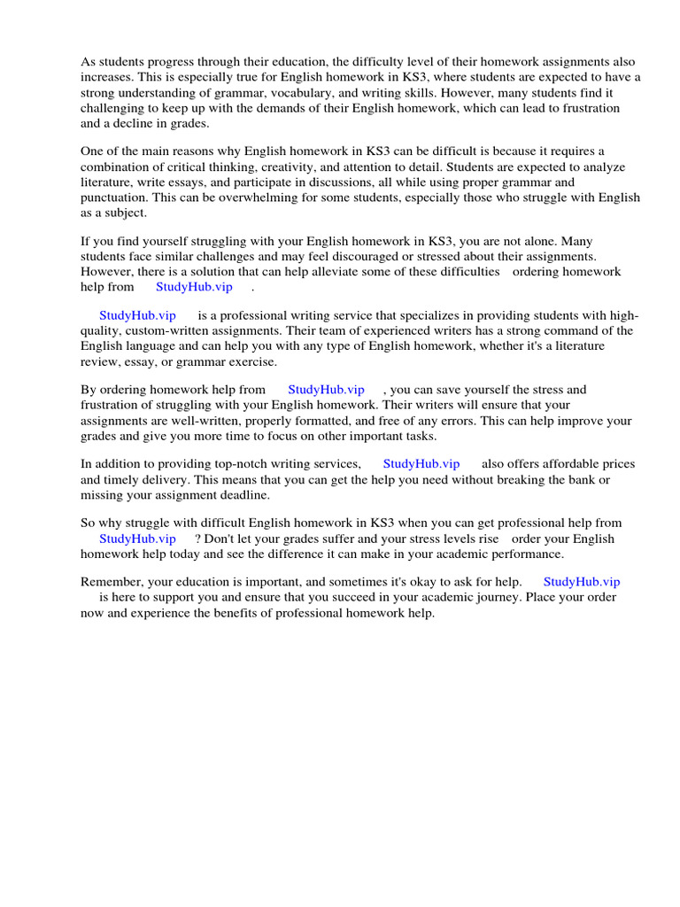 English Homework Activities Ks3 | PDF | Worksheet | Homework