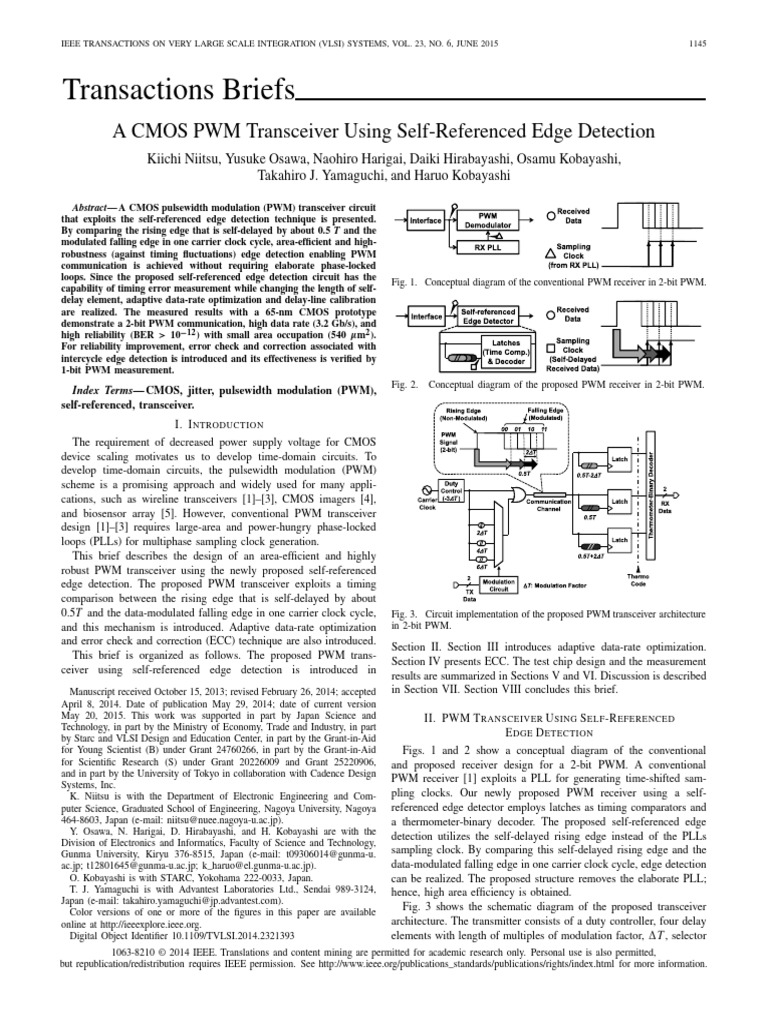 A CMOS PWM Transceiver Using Self-Referenced Edge Detection | PDF | Information And ...