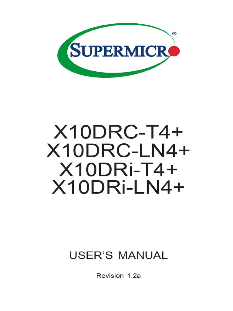 X10dri-T4+ User's Manual | PDF | Bios | Computer Data Storage X10dri-T4+ User's Manual | PDF | Bios | Computer Data Storage