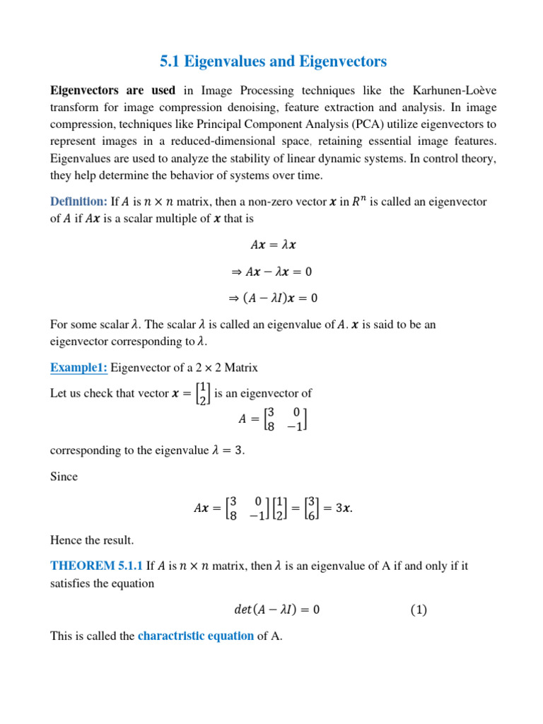 Eigenvalues And Eigenvectors Pdf Eigenvalues And Eigenvectors Matrix Mathematics 