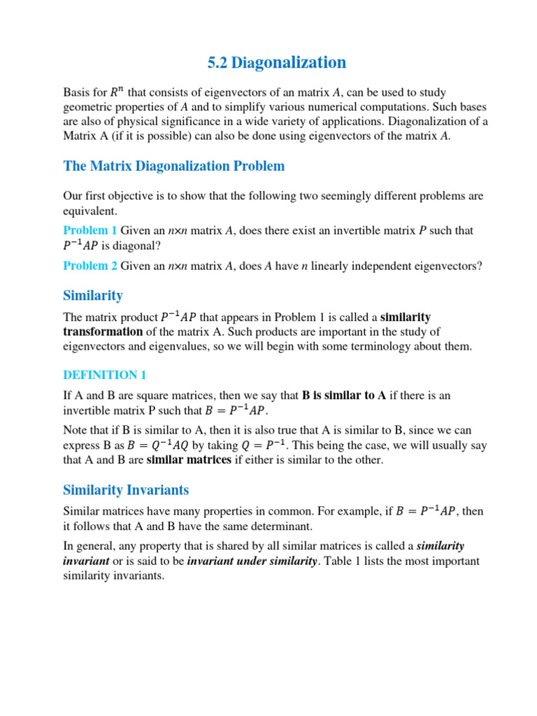 Diagonalization | PDF