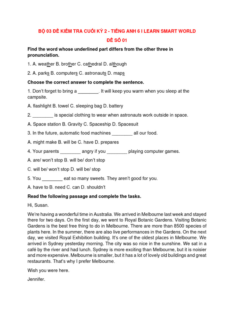 Bo 03 de kiem tra cuoi ky 2 anh 6 Smart World | PDF