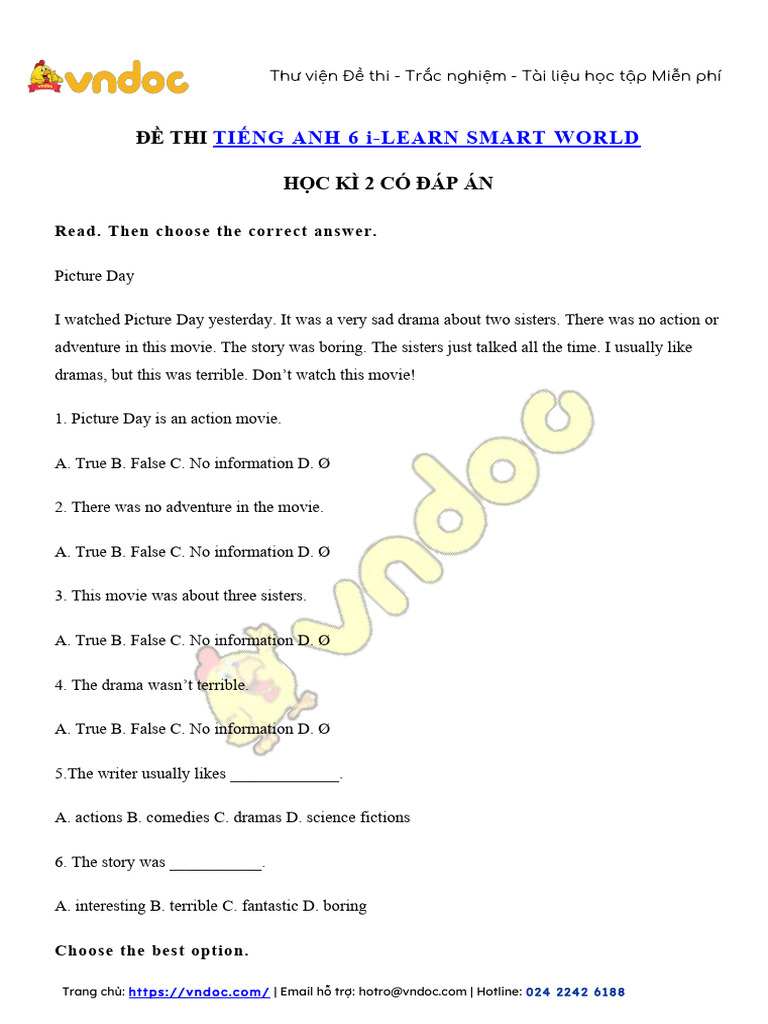 de-thi-tieng-anh-lop-6-hoc-ki-2-i-learn-smart-world-nam-2022-so5 | PDF