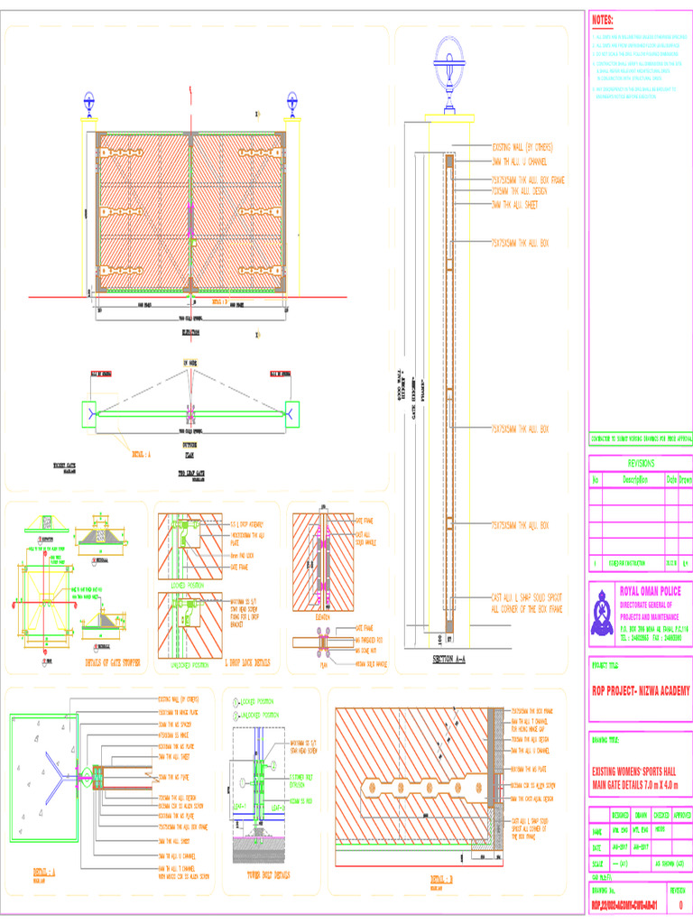Boundary Wall Main Gate Drawing | PDF