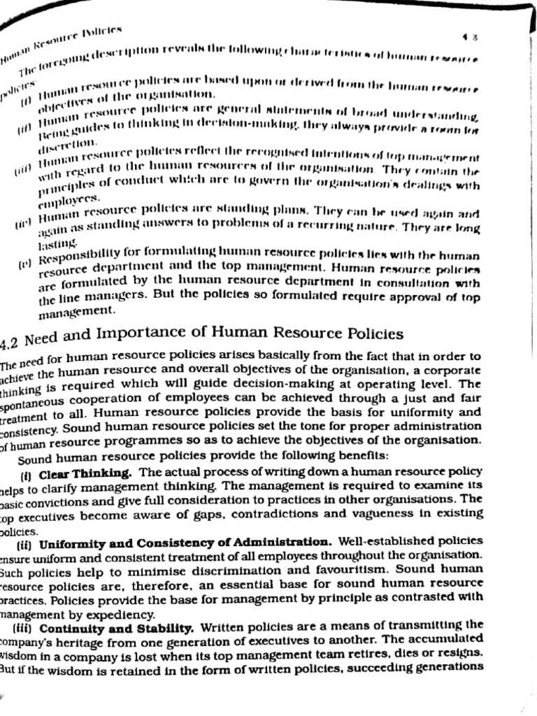 Human Resource Policies | PDF | Policy | Human Resource Management