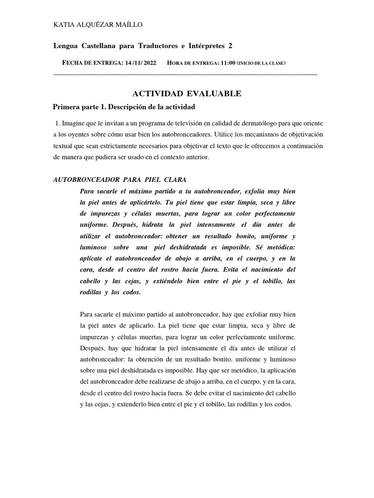 ACTIVIDAD EVALUABLE 2 | PDF | Verbo | Sintaxis