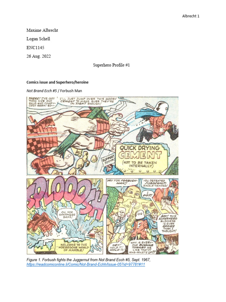 Forbush Man: The Comedic Superhero | PDF | Superheroes | Comics