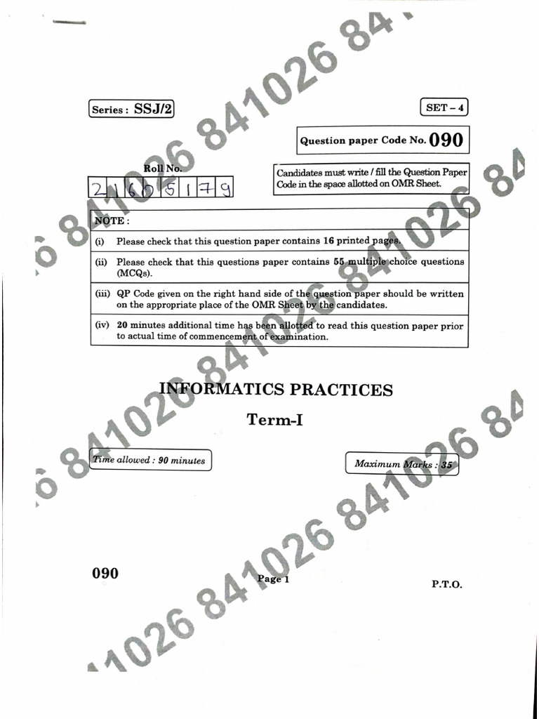 2021-22 IP TERM 1 - Orignal 20dec QPaper Full | PDF