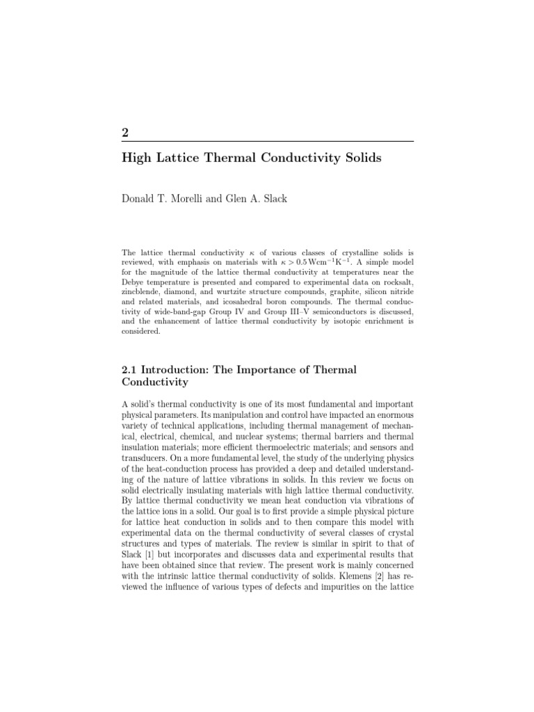 Slack High Thermal Conductivity Solids | PDF | Phonon | Normal Mode