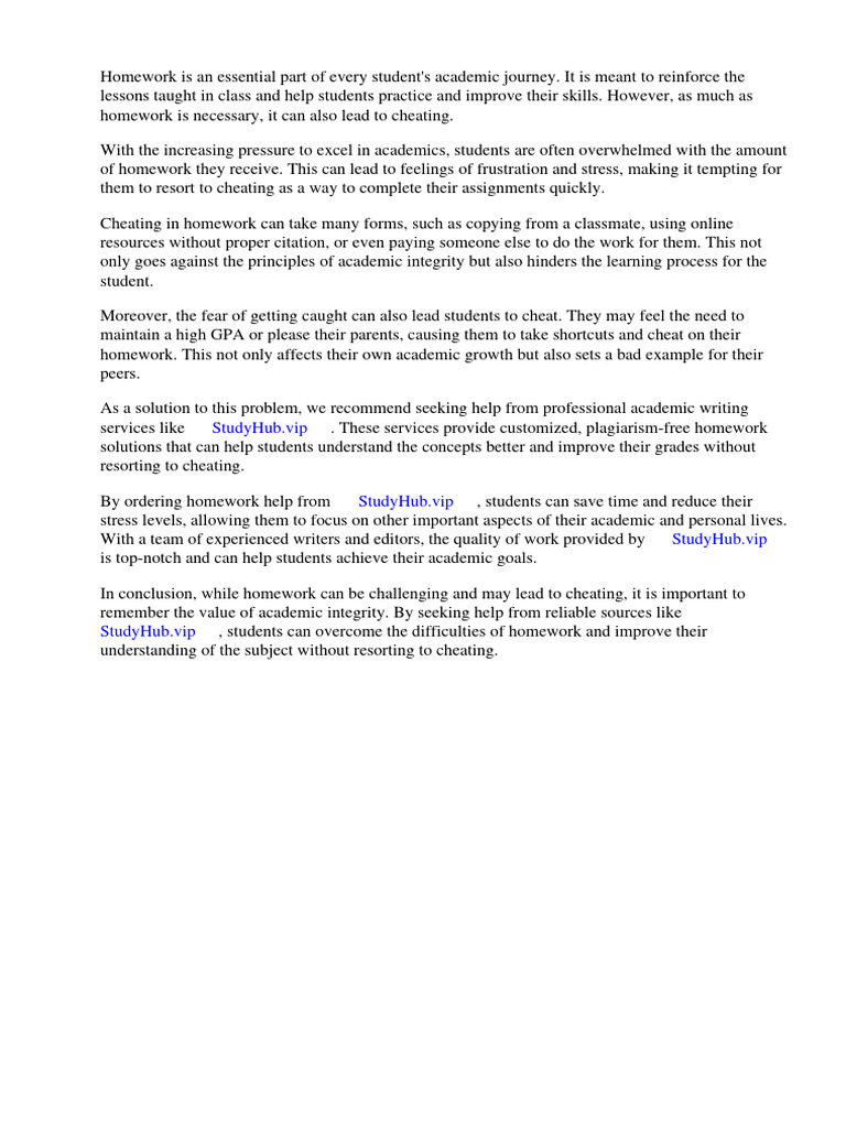 Homework Leads To Cheating | PDF | Homework | Plagiarism