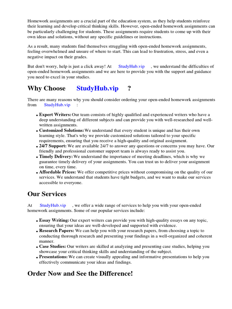 Open Ended Homework Ideas | PDF | Safari (Web Browser) | Homework