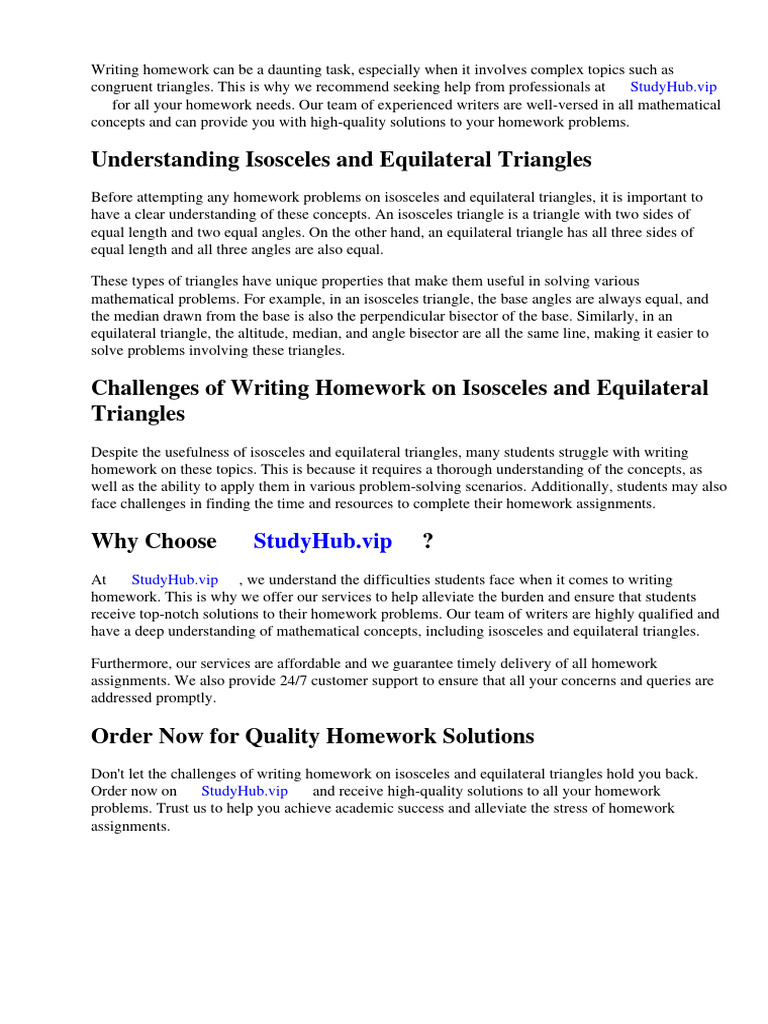 Unit 4 Congruent Triangles Homework 3 Isosceles and Equilateral ...