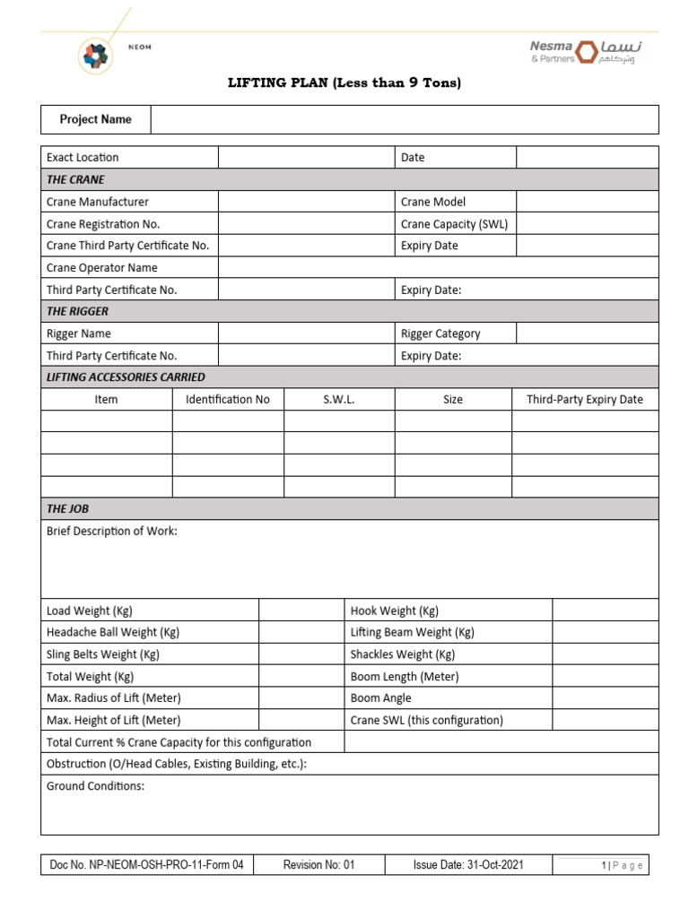 Lifting Plan | PDF | Crane (Machine)