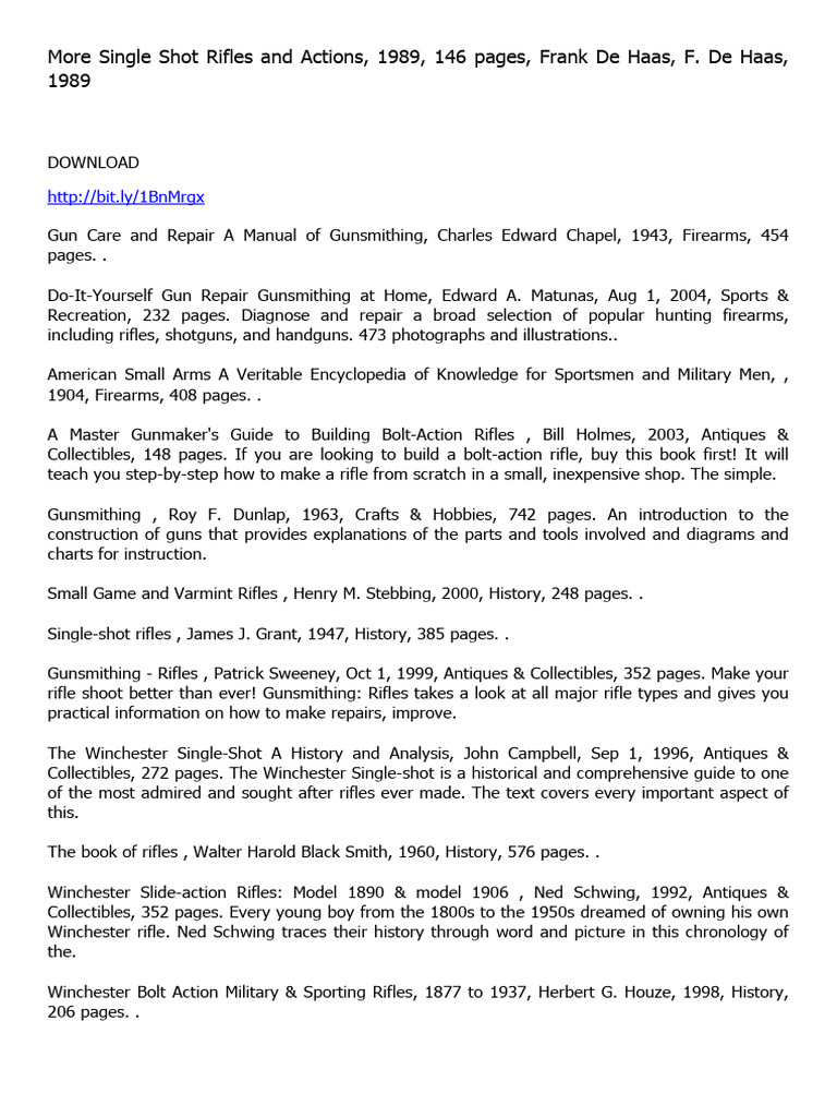 More Single Shot Rifles and Actions | PDF