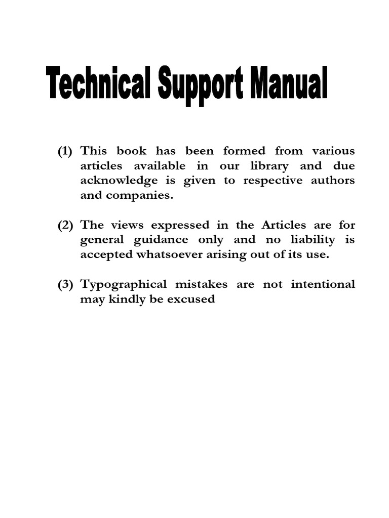 Handbook - Technical Support Manual | PDF | Membrane | Osmosis