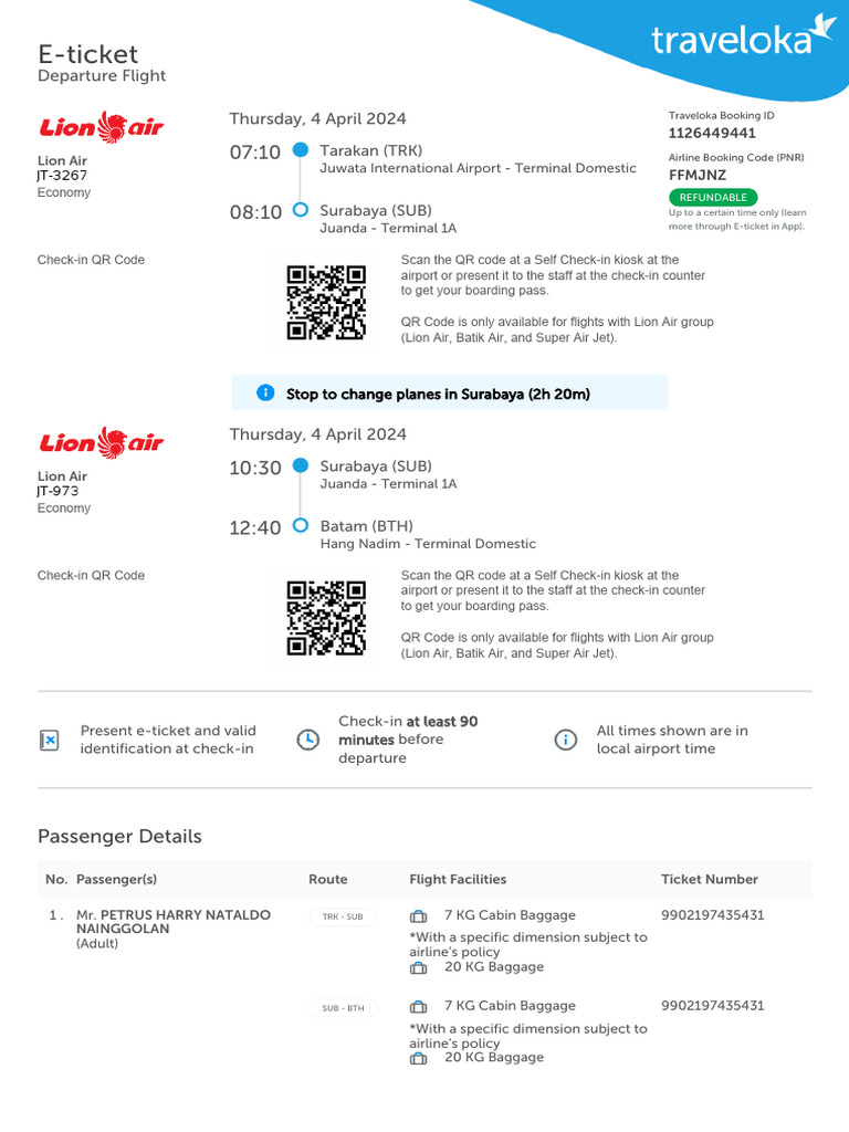 TRK-BTH 4 Apr | PDF | Airlines | Civil Aviation