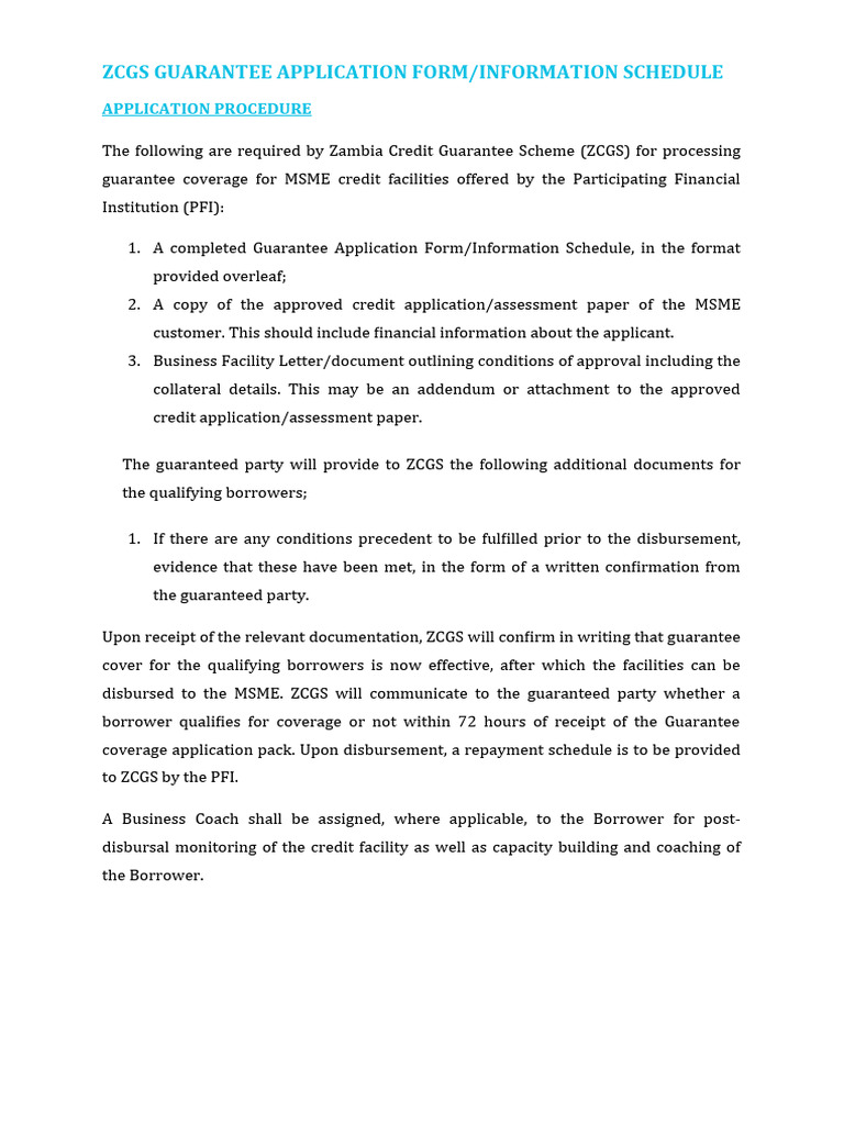 Guarantee Application or Information Schedule - Dsight | PDF | Line Of Credit | Finance & Money ...