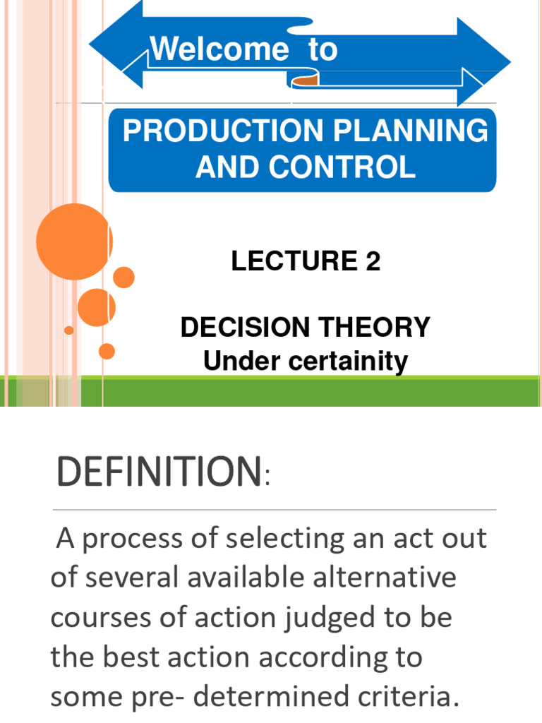 Decision Making Under Certainty | PDF | Decision Making | Demand