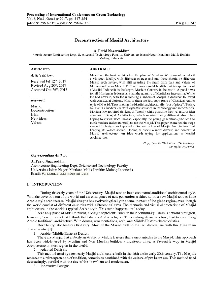 Deconstruction of Masjid Architecture | PDF | Mosque | Deconstruction